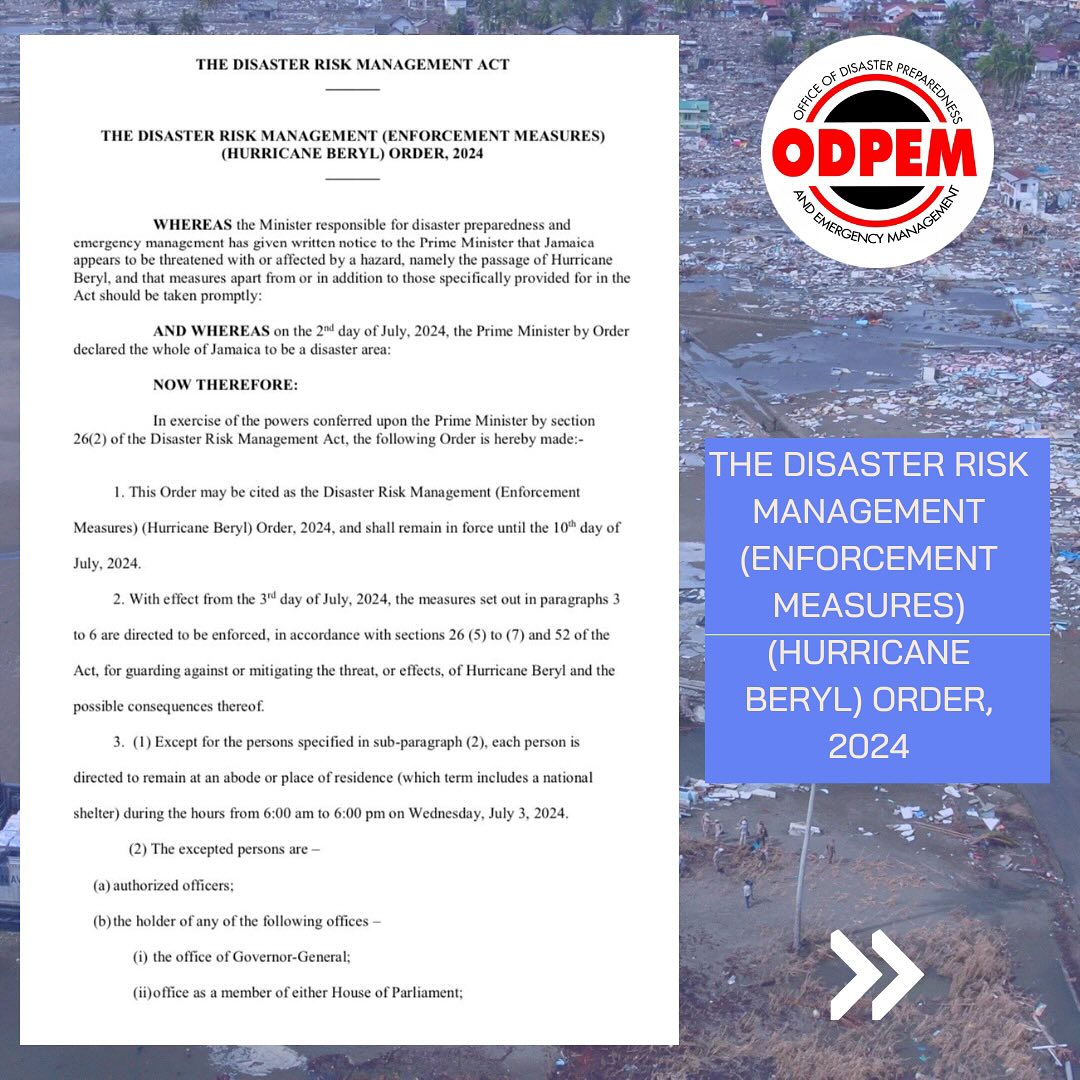 Weather Alert – Office of Disaster Preparedness and Emergency Management
